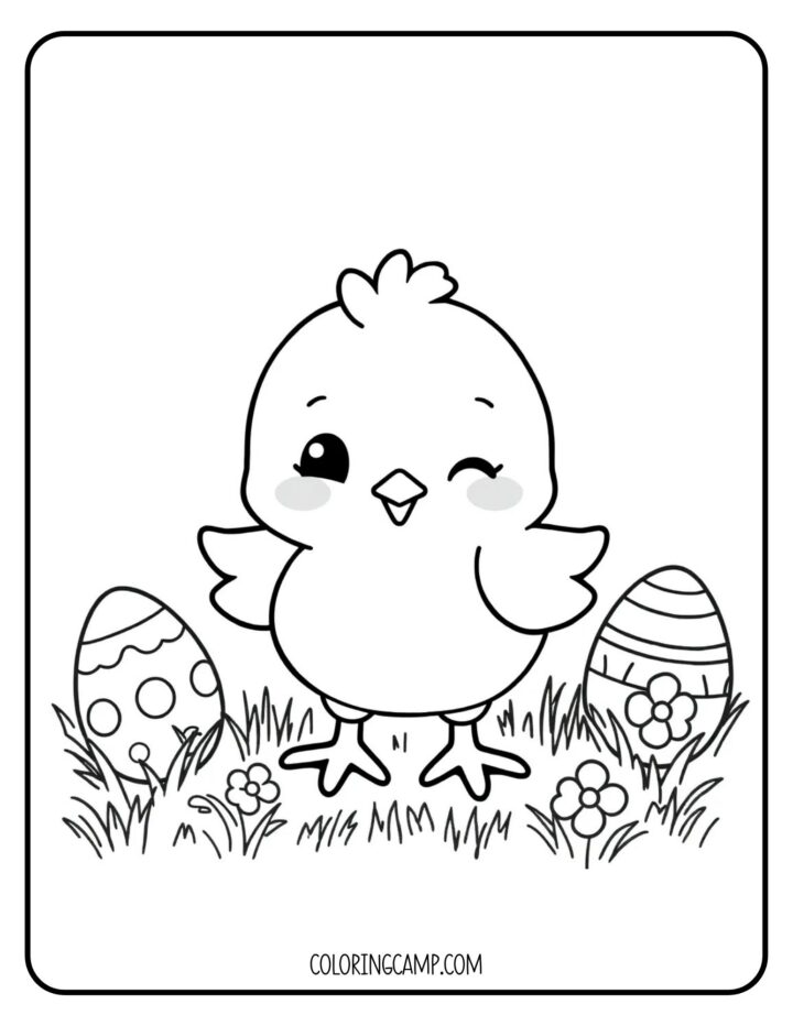 Easter Chick Coloring Pages | www.coloringcamp.com