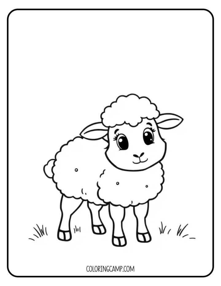 Cute Sheep Coloring Pages | www.coloringcamp.com