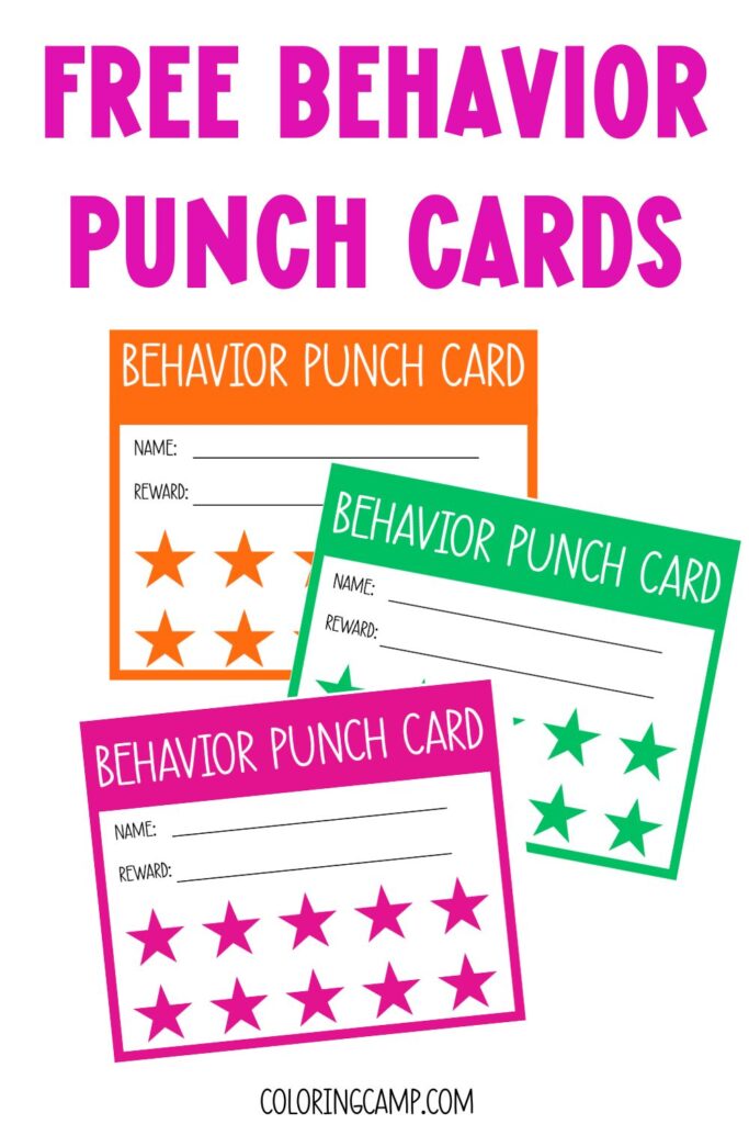 Behavior Hole Punch Printables (free download) | Coloring Camp