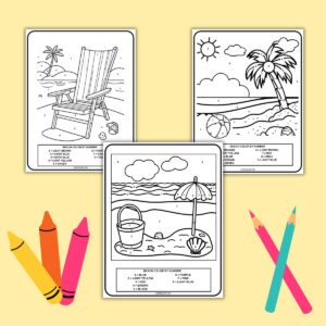 Beach Color By Number Coloring Pages | www.coloringcamp.com