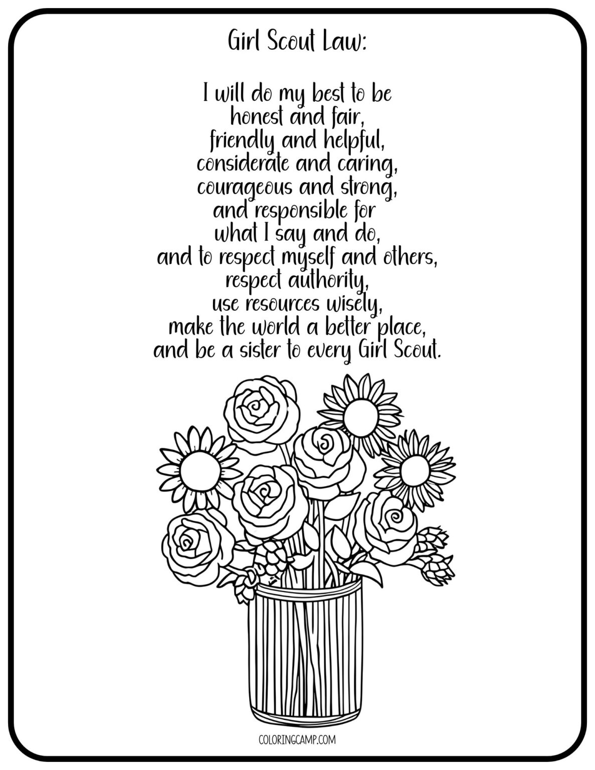 Free Girl Scout Law Coloring Pages | www.coloringcamp.com