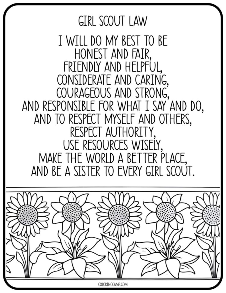 Free Girl Scout Law Coloring Pages | www.coloringcamp.com