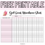 Free Girl Scout Attendance Sheet | www.coloringcamp.com