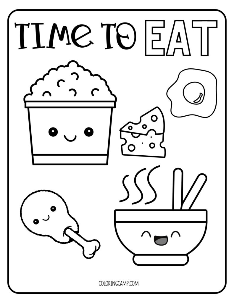 Kawaii Food Coloring Pages | www.coloringcamp.com