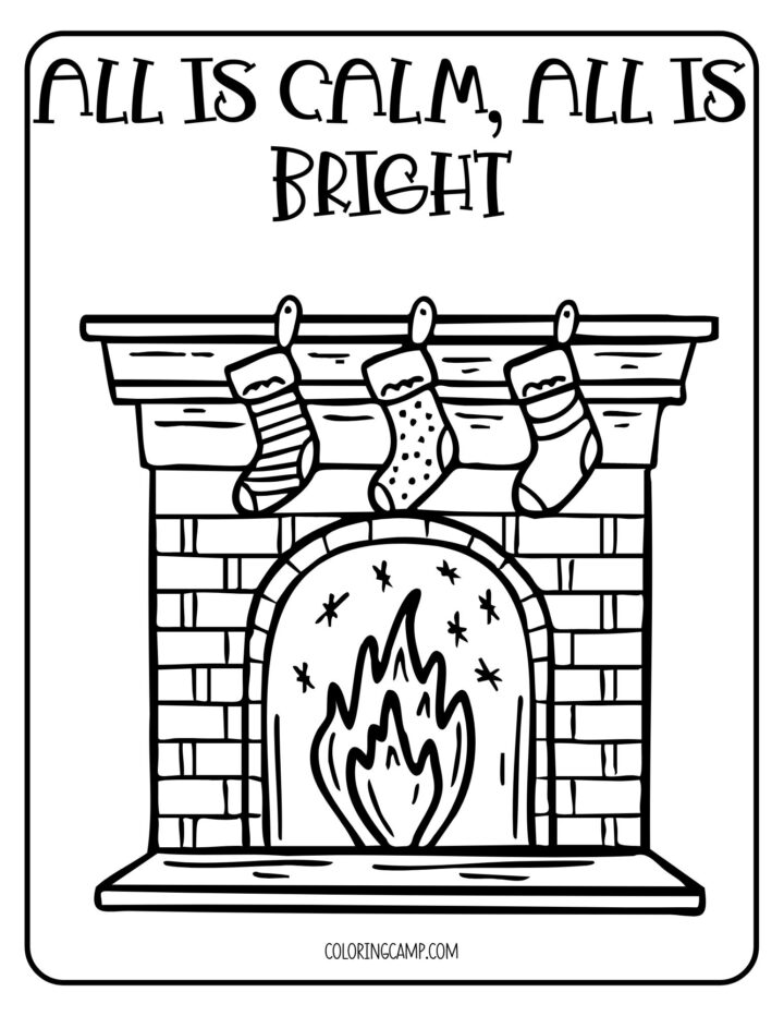 Simple Christmas Coloring Pages | www.coloringcamp.com