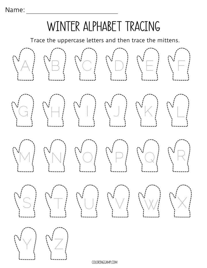 Winter Alphabet Worksheets | www.coloringcamp.com