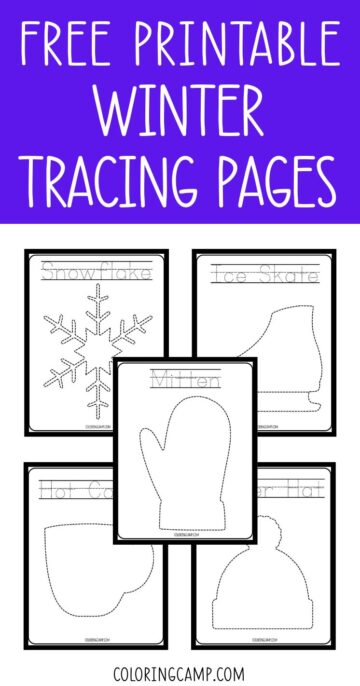 Winter Tracing Worksheets | www.coloringcamp.com