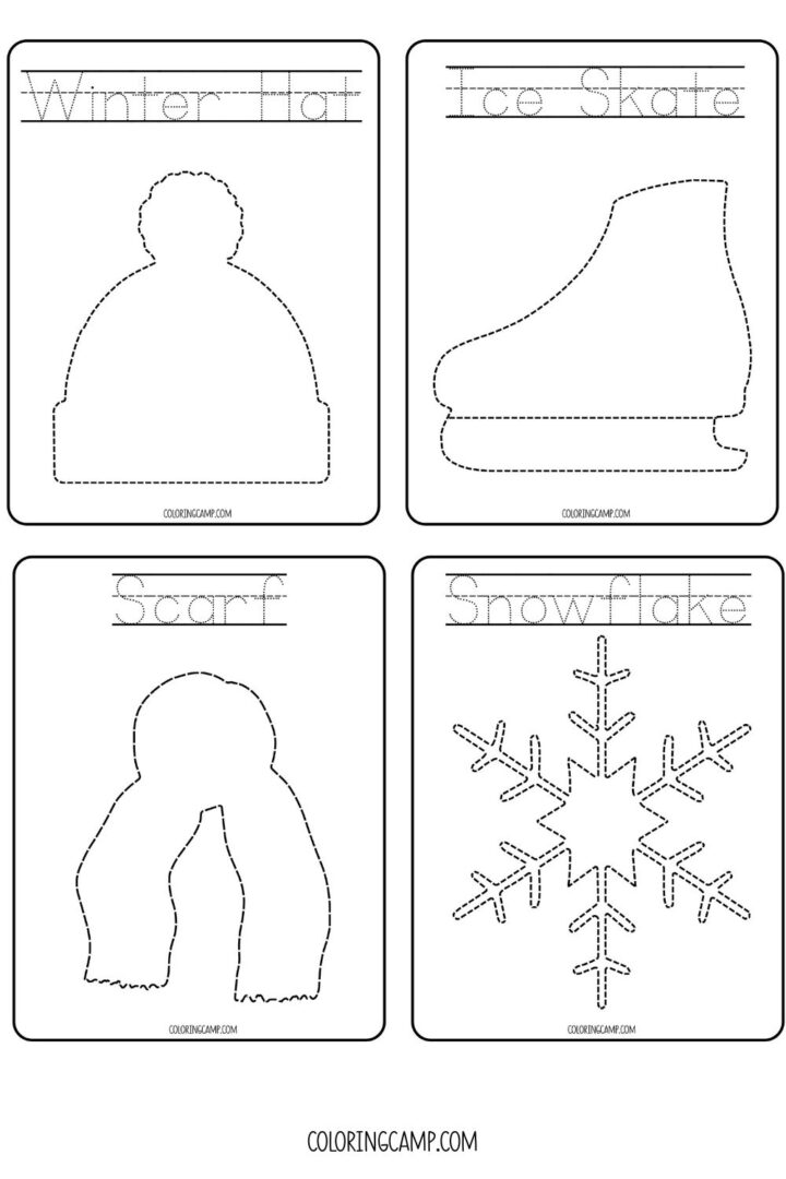 Winter Tracing Worksheets | www.coloringcamp.com