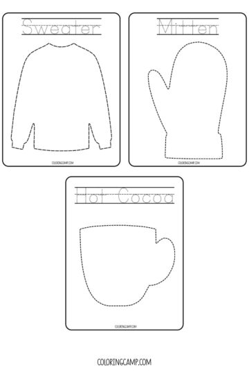 Winter Tracing Worksheets | www.coloringcamp.com
