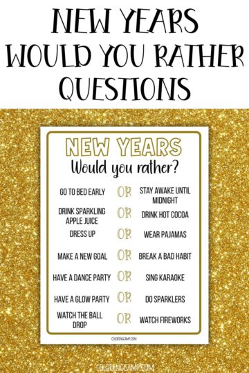 Free Printable New Years Would You Rather Questions | www.coloringcamp.com