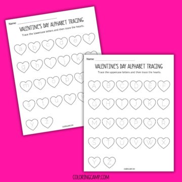 Valentine's Day Alphabet Tracing Worksheets | www.coloringcamp.com