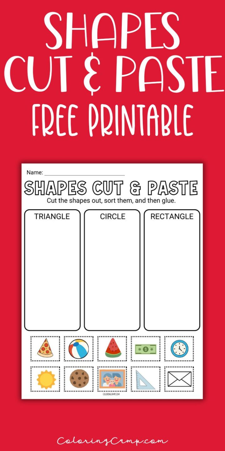 Cut and Paste Shapes Worksheet | www.coloringcamp.com