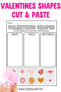 Valentine's Day Cut and Paste Worksheet | www.coloringcamp.com