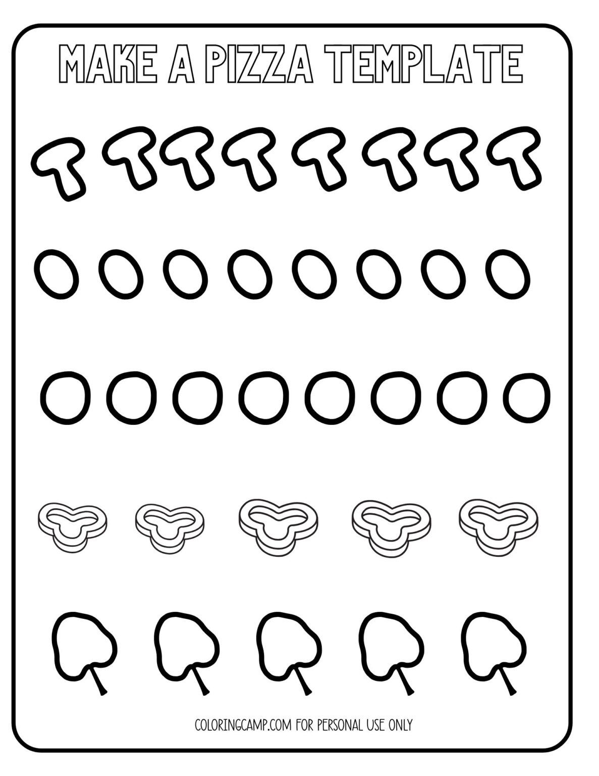 Printable Pizza Craft | www.coloringcamp.com