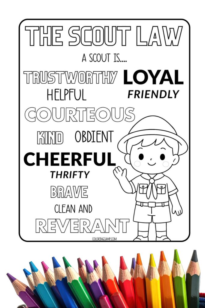 Scout Law Coloring Page | www.coloringcamp.com