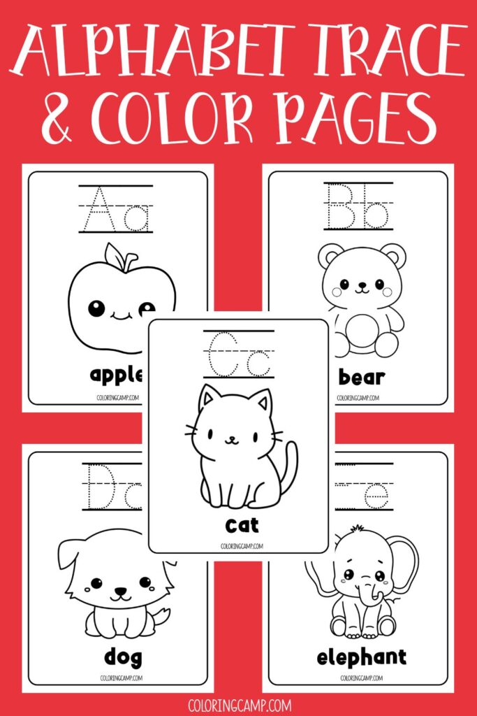 Alphabet Trace and Color Pages | www.coloringcamp.com