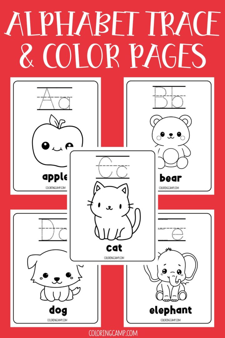 Alphabet Trace and Color Pages | www.coloringcamp.com