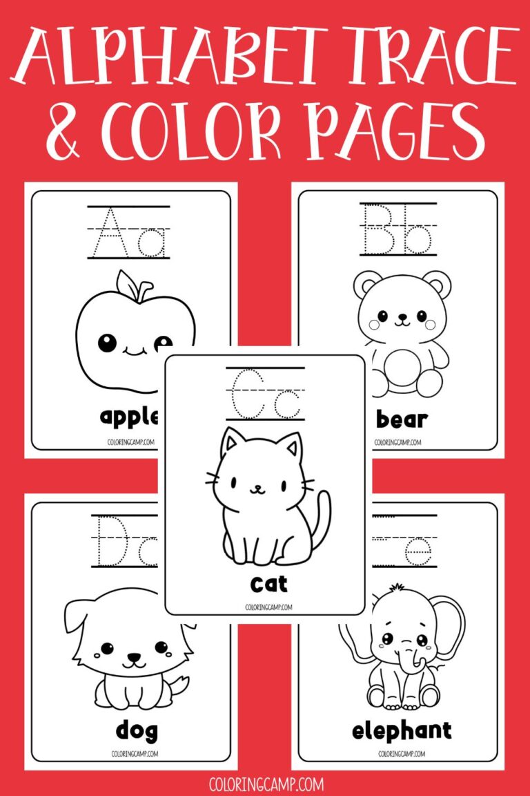 Alphabet Trace and Color Pages | www.coloringcamp.com