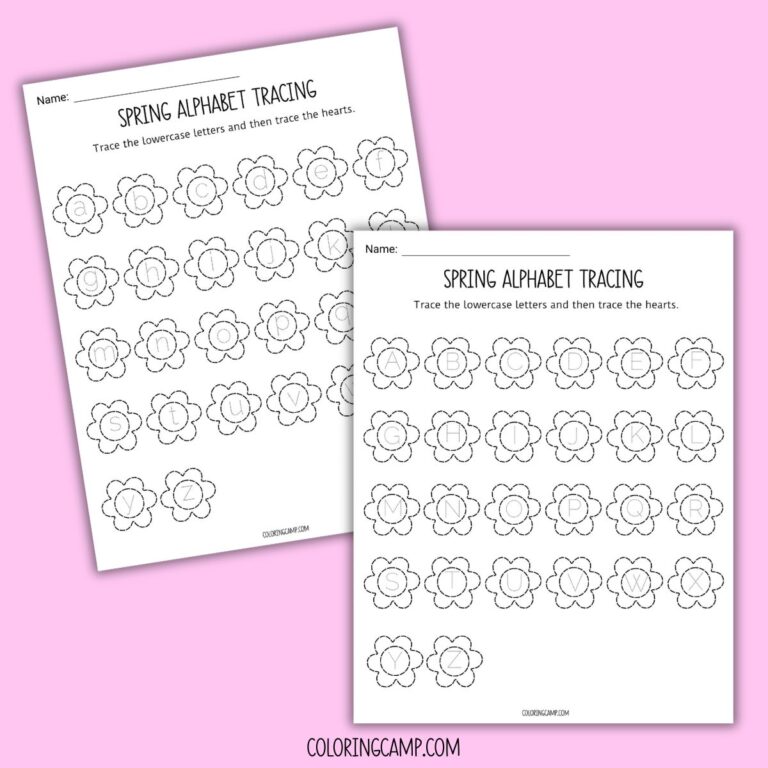 Spring Alphabet Tracing Worksheets | www.coloringcamp.com