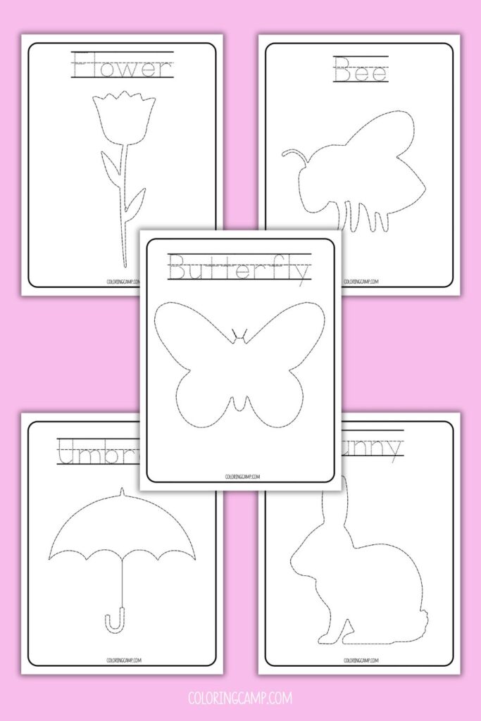 Spring Tracing Worksheets | www.coloringcamp.com