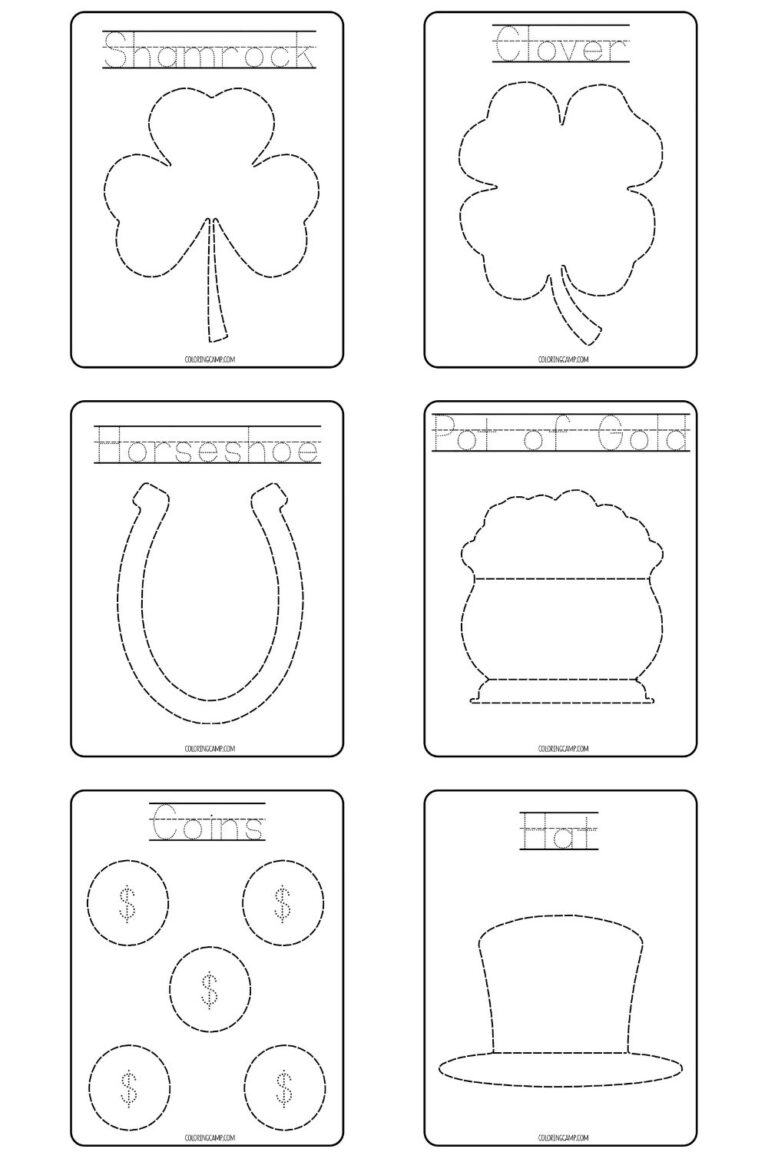 St Patrick's Day Tracing Worksheets | www.coloringcamp.com