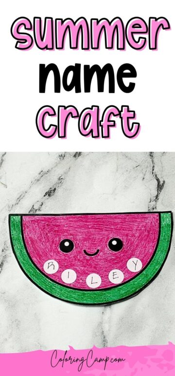 Summer Name Craft | www.coloringcamp.com