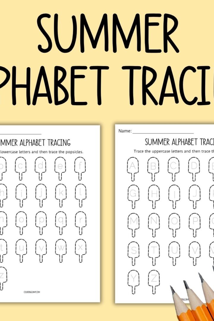 Summer Tracing Worksheets | www.coloringcamp.com